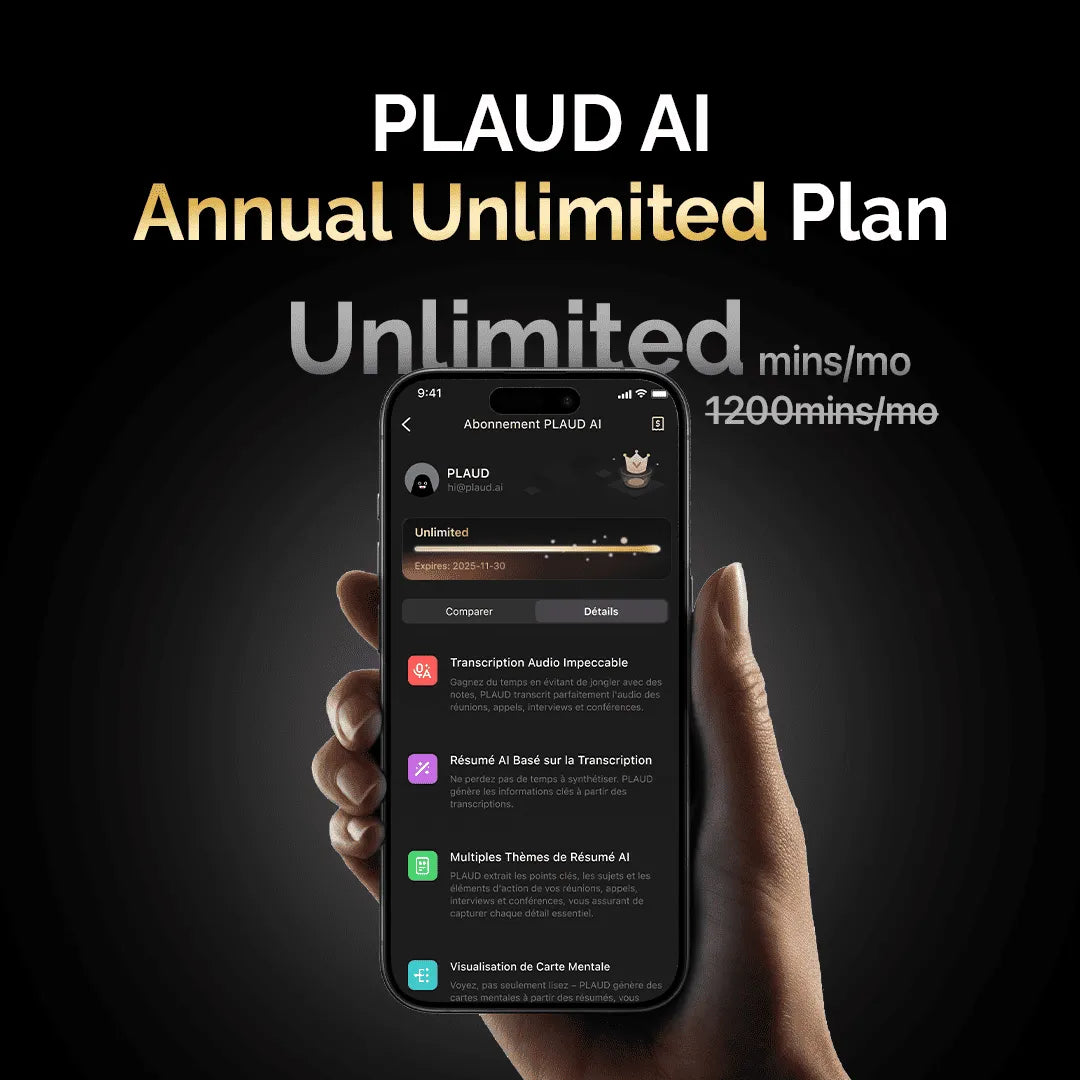 Plaud AI Annual Unlimited Plan - Plaud UK
